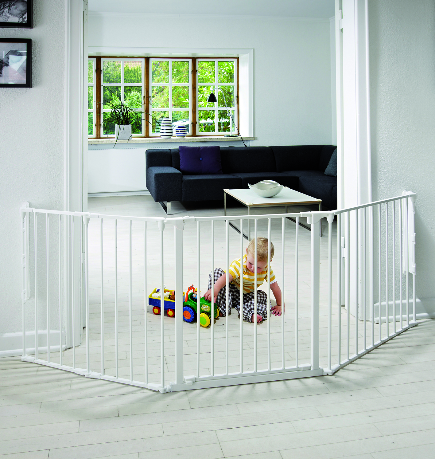BabyDan Flex L Safety Gate, 223 cm/87", White